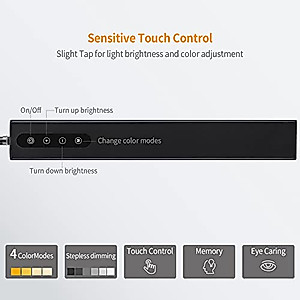 PHIVE LED Desk Lamp, Architect Clamp on Desk Light, Eye-Caring Metal Swing Arm Drafting Table Lamp, Dimmable, 4 Color Modes - Great for Workbench, Office, Task, Reading, Drawing (Upgraded Version)