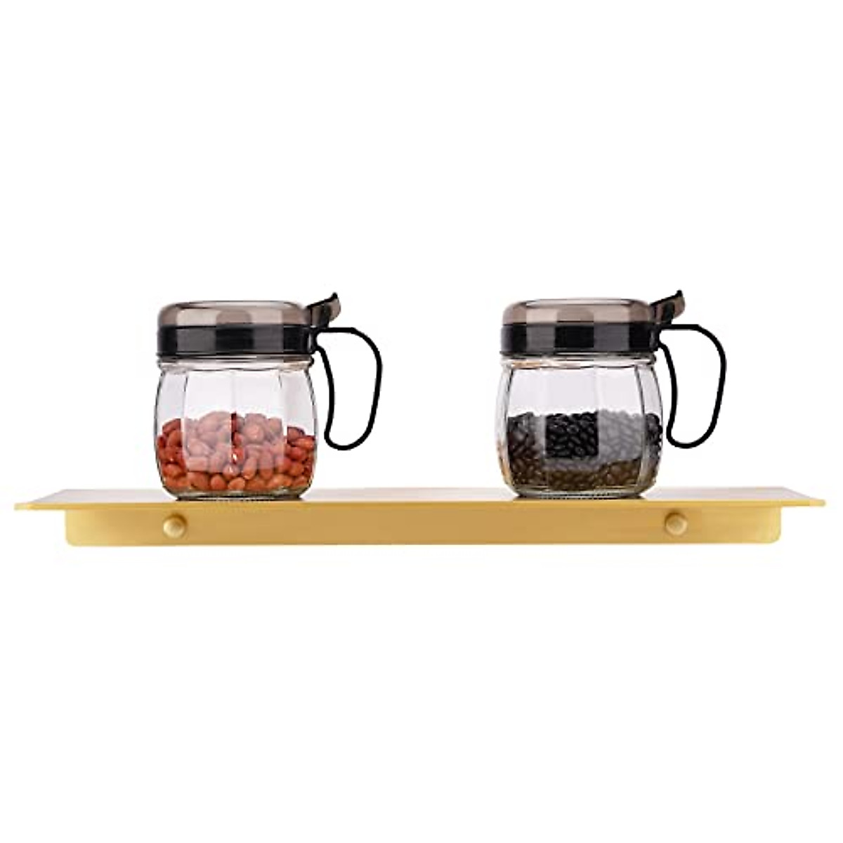 Veefos Brushed Gold Bathroom Shelf Floating Shelf Wall Mounted, 15.6 Inch Metal Wall Shelf Bathroom Storage Shelf Bathroom Organizer Countertop, Aluminum