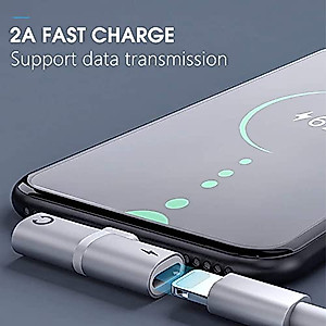 2 in 1 Charger Calling Adapter for iPhone 7 8 Plus X XS MAX XR Connector Splitter Audio Converter Support Charging Calling (Black)
