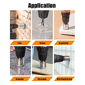 Diamond Drill Bits Set, 10 PCS Diamond Hole Saw Set, Glass Drill Bit for Ceramic Tile Porcelain Marble Granite Stone Bottles