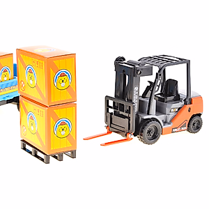 PowerTRC Forklift & Truck Play Set Friction Powered | Warehouse,Construction Pretend Toy Set, Toddler Cars Trucks | Gifts Toy Boys Ages 3-5,6,7,8,9+