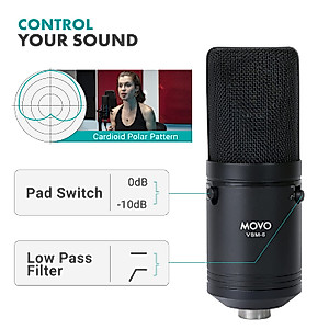 Movo iPhone Podcast Equipment Bundle for 2-2X Pro Condenser Podcast Microphone, 2X Studio Monitor Headphones, 2X Pop Filter, 2X Tabletop Mic Stand, Lightning Interface for iPhone, iPad, iOS