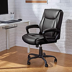 Amazon Basics Classic Puresoft Padded Mid-Back Office Computer Desk Chair with Armrest - Black