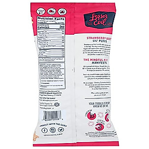 LesserEvil Organic Strawberry Beet Lil' Puffs, 2.5 OZ