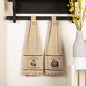 VHC Brands Valley Farms Mill and Rooster Farmhouse Tea Towel (Set of 2)
