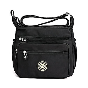 LassZone Women's Shoulder Bags Multi-Pocket Casual Crossbody Bag Handbags Waterproof Nylon Messenger Travel Bags Ladies Tote