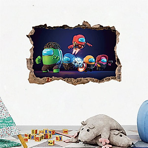 Among US Wall Stickers Game Cartoon Wall Decor PVC for Kids Bedroom Boys 15.4X22.6 inch