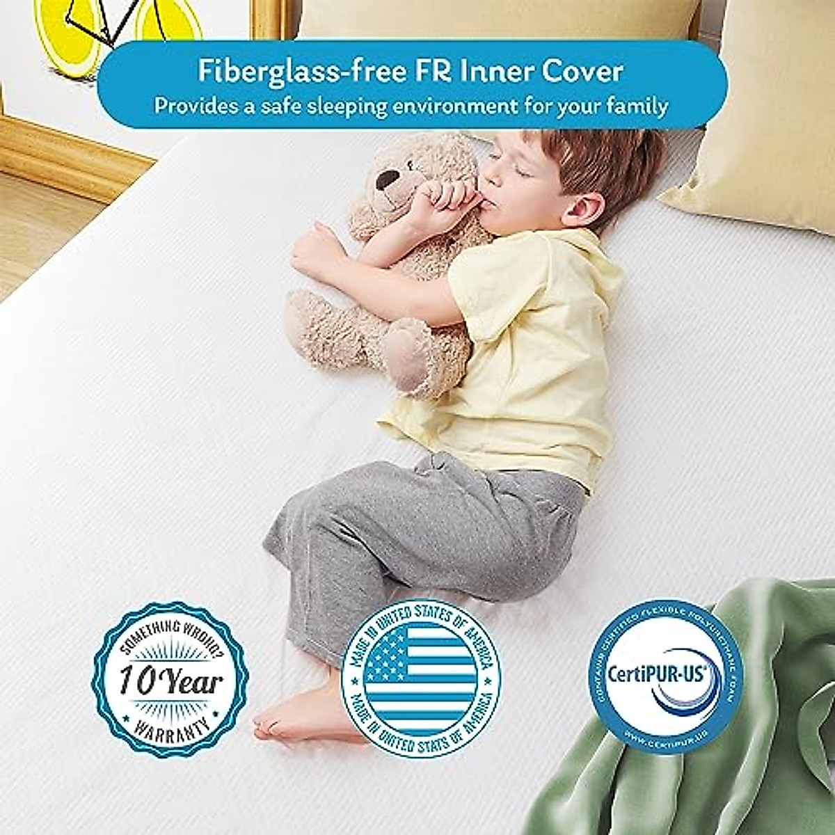 Twin Mattress, Fiberglass Free 6/8/10/12 inch Twin Size Bed Mattresses in A Box, CertiPUR-US Certified Made in USA for Daybed, Kids Bunk Trundle Bed, Gel Memory Foam, Medium Firm, 75"L x 38"W