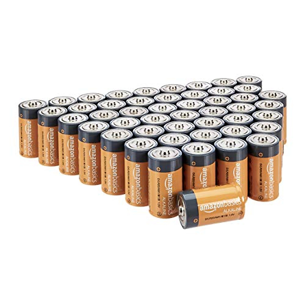 Amazon Basics 48-Pack D Cell Alkaline Everyday Batteries, 1.5 Volt, 3-Year Shelf Life