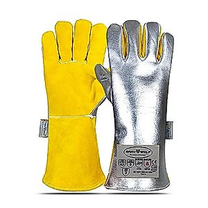 SpecxArmor® Graywolf® Kevlar Aluminized Heat Resistant Welding Glove/Large/1472°F │Fire Gloves│Kevlar Gloves│High Heat Gloves │Foundry Gloves │