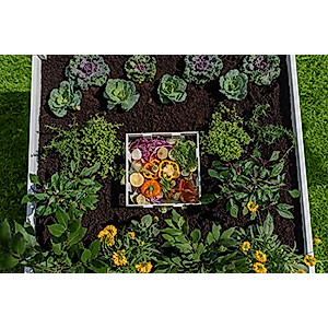 Vita Classic 4 Foot x 4 Foot x 22 inch Keyhole Garden Bed with Composting Basket, White, PVC, BPA and Pthalate Free, VT17101