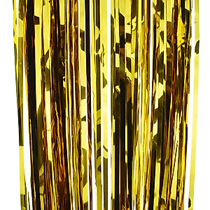 Homeford Metallic Foil Fringe Party Backdrop, 40-Inch, 10-Feet (Champagne)