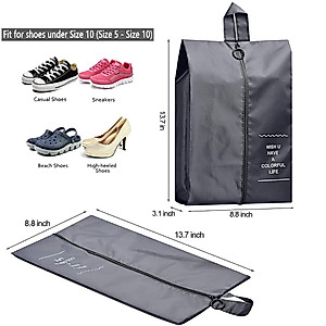 ELANE 4 Pcs Packing Shoe Bags for Travel,Shoe Bags for Storage in Closet Shoe Travel Bags for Packing,Shoe Travel Bags for Luggage for Women Men (Black,Grey,Pink,Blue)