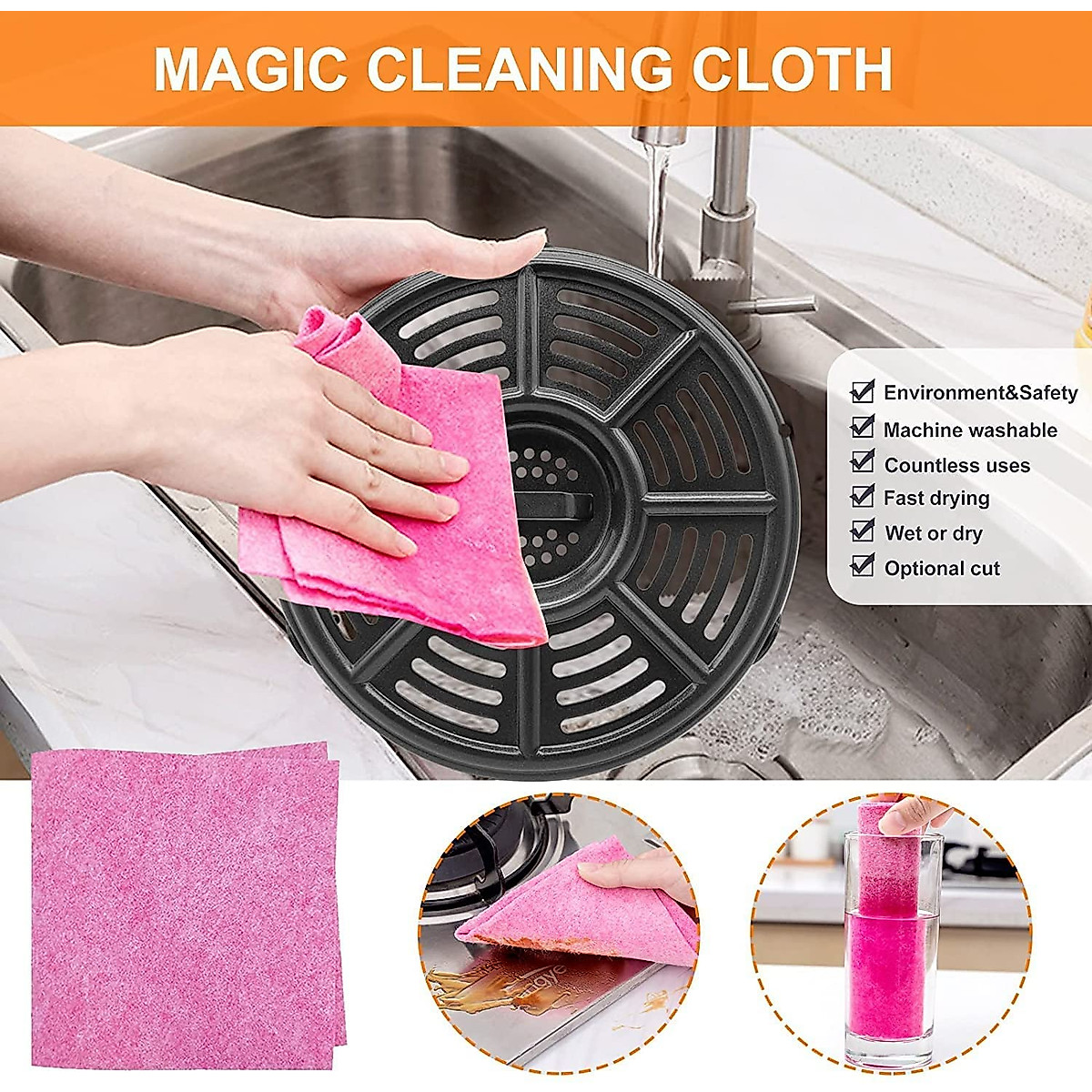 HQT 4QT Air Fryer Crisper Plate For Ninja Air Fryer, 8.2 inch Professional Round Grill Plate Pan Tray with Rubber Feet for Ninja Foodi Pressure, Non-Stick, Dishwasher Safe