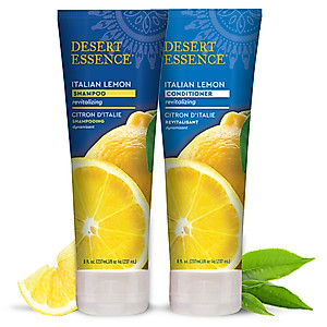 Desert Essence Italian Lemon Shampoo - 8 Fl Oz - Revitalizing - Adds Volume - Shine - Strength Scented - Certified Organic - Aloe Vera - B-complex Vitamins - Cruelty Free - No Parabens