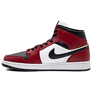 Nike Mens Air Jordan 1 Mid Chicago Black Toe Basketball Sneakers (8)