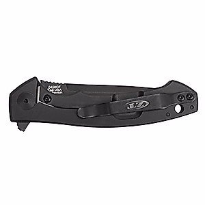 Zero Tolerance 0450CF; Folding Knife with 3.25” DLC-Coated S35VN Stainless Steel Blade, All-Black Carbon Fiber and Titanium Handle Scales, KVT Ball-Bearing Opening, Frame Lock, Pocketclip; 2.45 OZ.