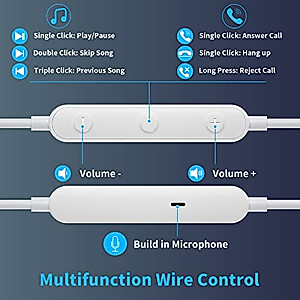Wired Earbuds with Microphone,Wired Earphones in-Ear Headphones with Storage Case HiFi Stereo Powerful Bass Crystal Clear Audio Compatible with Samsung Galaxy Pixel Moto G iPad, Most with 3.5mm Jack