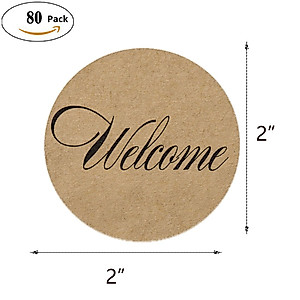 80-2” Kraft Welcome Stickers, Wedding Welcome Stickers, Wedding Favor Bag Sticker Labels