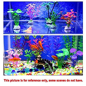 CousDUoBe Artificial Aquatic Plants 11 Pcs Small Aquarium Plants Artificial Fish Tank Decorations，Used for Household and Office Aquarium Simulation Plastic Hydroponic Plants