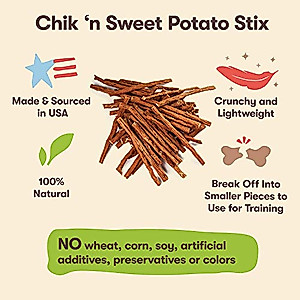 Pet 'n Shape Chik 'n Sweet Potato Stix – Made and Sourced in the USA- Natural Healthy Dog Treats, 14 Ounce