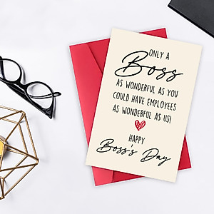 Happy Boss's Day Card for Boss Women Men, Funny Boss Appreciation Card for Boss On Boss's Day, Humor Boss Day Gift for Boss Leader Manager, You Are A Wonderful Boss