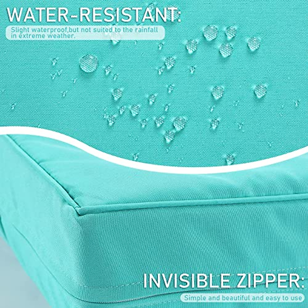 Kinlop 15 Pack Outdoor Cushion Covers Set, Replacement Patio Furniture Cushions, Outdoor Sectional Cushions for 6 Seat Sectional Furniture Sofa Chair with Water Repellent Fabric Cover (Turquoise)