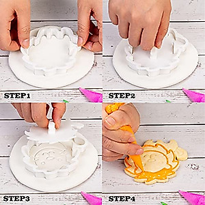 Flycalf Farm Cookie Cutter Sheep With Handle Plunger Stamps 3D Biscuit Cutter Baking PLA Mold DIY for Kitchen 3.5" Tools for Baby Shower Family Birthday Party
