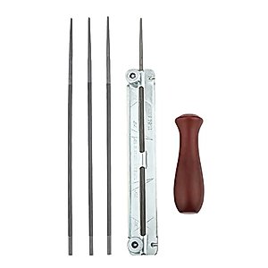 HeyCarb 4.5mm Chainsaw Chain Filing Guide with 3Pcs 11/64" 4.5mm Chainsaw Chain Round File to Sharpen .325" Pitch Saw Chains