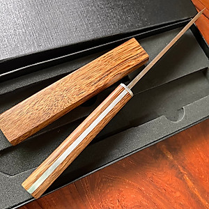 MADSABRE Samurai Full Tang Knife Japanese Katana - Tanto Fixed Blade Knives for Outdoor Tactical Hunting Survival Knives with Wooden Sheath (D2 Steel-Yellow)