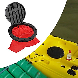 OUKENS Boating Boat Sealing Hatchs Cover, Round Circular Type Lid Waterproof Kayak Accessories W/Storage