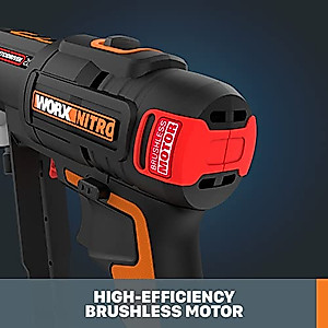 Worx Nitro 20V SwitchDriver 2.0, 2-in-1 Brushless Cordless Drill Driver, 2-in-1 Drill Set Rotatable Dual 1/4" Chucks, Compact Cordless Drill with Digital Torque Setting WX177L.9 – (Tool Only)