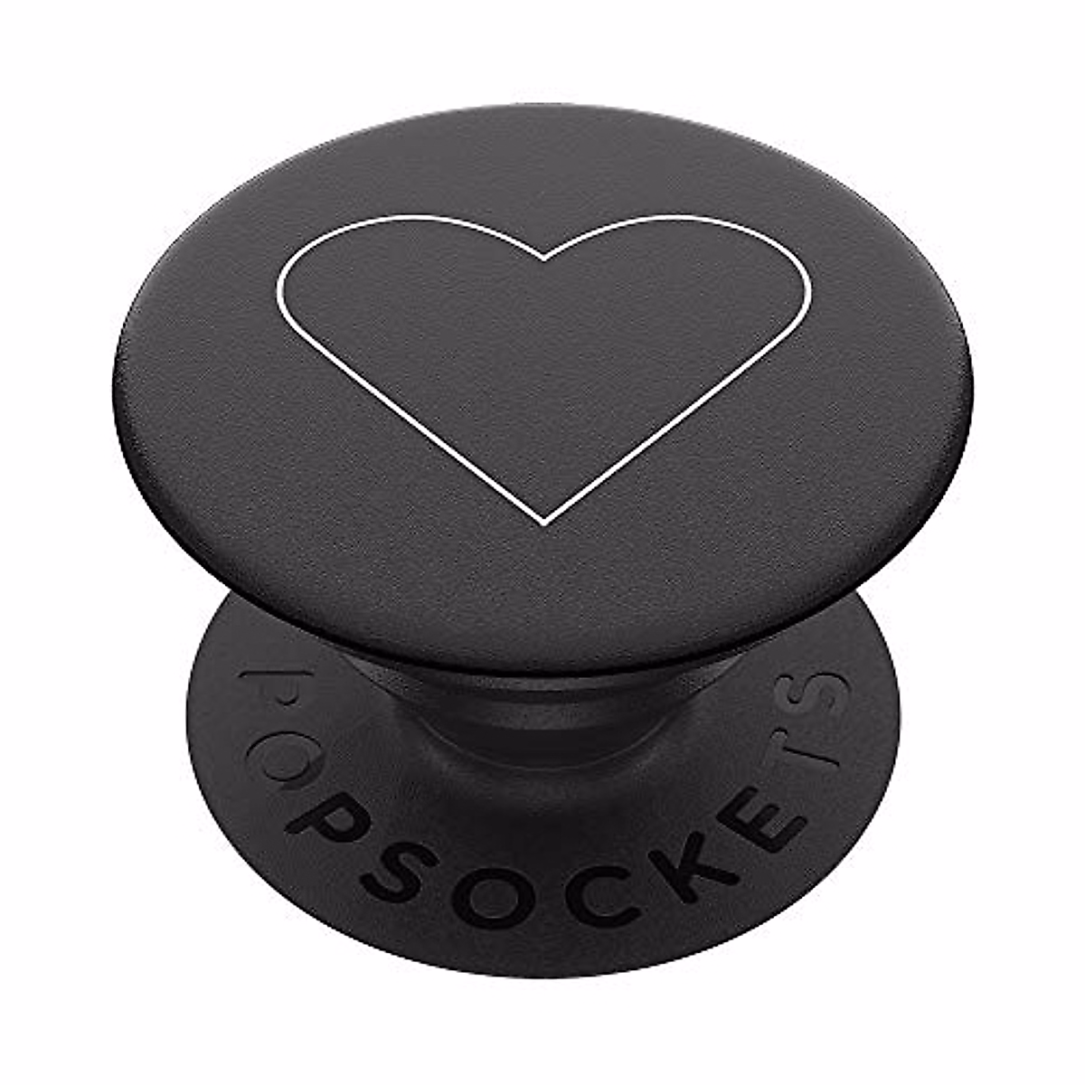 PopSockets: Phone Grip with Expanding Kickstand, Pop Socket for Phone - White Heart Black