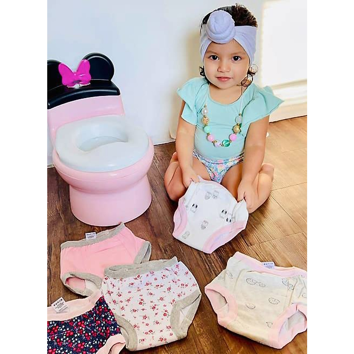 BIG ELEPHANT Baby Girls' Padded Potty Training Pants Underwear 6 Pack, 4T