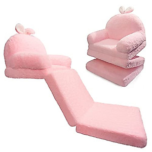 MONKISS Kids Couch Fold Out Soft Toddler Chairs ，Toddler Armrest Chair Bed for Play ，Gift for 0-3 Years