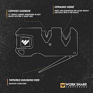 Work Sharp Compact Pivot Plus Knife Sharpener, Compact Pocket Knife and Fish Hook Sharpener