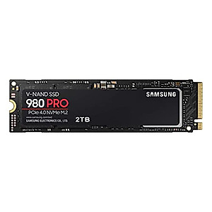 SAMSUNG 980 PRO SSD 2TB PCIe NVMe Gen 4 Gaming M.2 Internal Solid State Drive Memory Card + 2mo Adobe CC Photography, Maximum Speed, Thermal Control MZ-V8P2T0B/AM