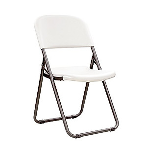 Lifetime 80155 Loop Leg Folding Chair, White Granite , Pack of 4