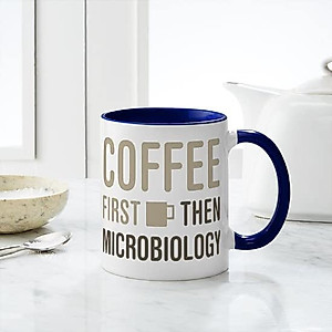 CafePress Coffee Then Microbiology Mugs Ceramic Coffee Mug, Tea Cup 11 oz