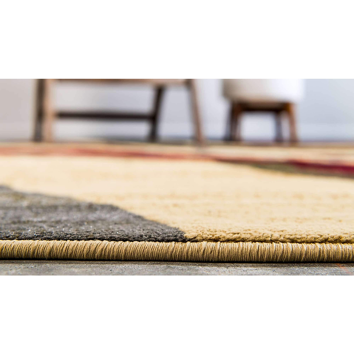 Unique Loom Barista Collection Area Rug - Ngada (5' 3" x 8' Rectangle, Beige/ Red)
