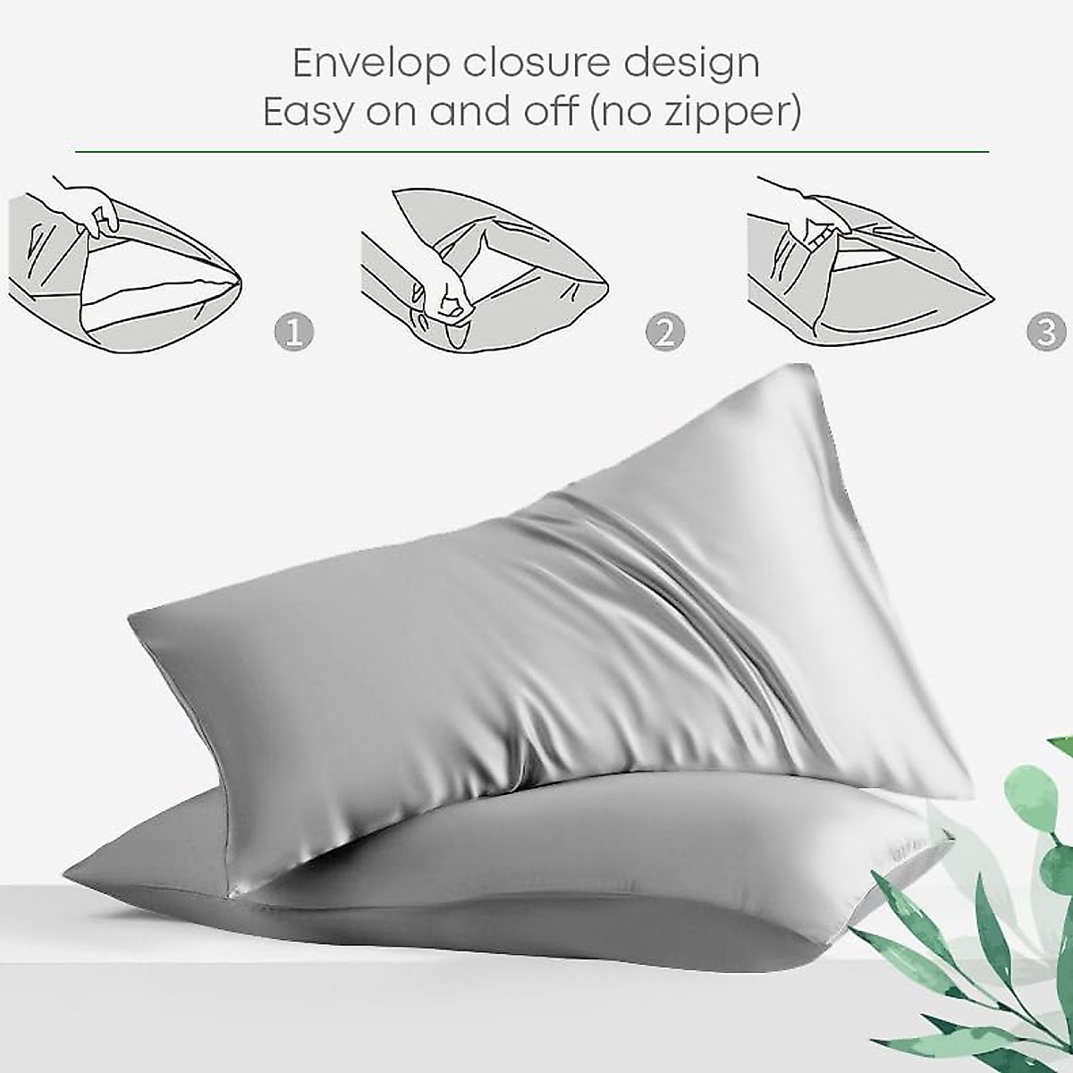 Linenwalas Tencel Lyocell Duvet Cover Set with Deep Pocket Fitted Sheet, Viscose Made from Eucalyptus Soft, Lightweight and Breathable Complete Bedding Set (Silver, Queen)