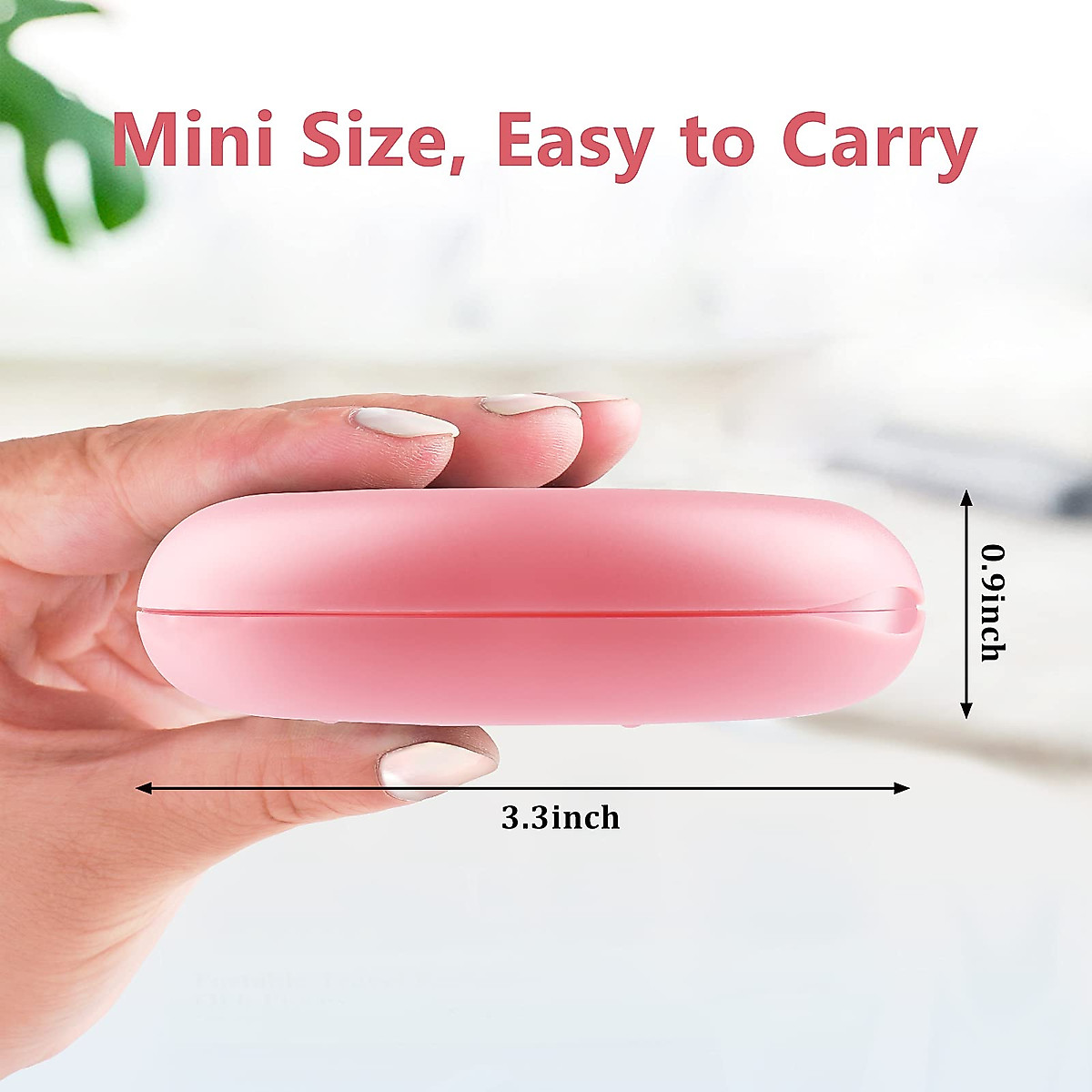 Retainer Case,Solid Orthodontic Retainer Case with Mirror-Pink