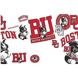Tervis Boston University Terriers All Over Insulated Tumbler with Wrap and Red Lid, 1 Count (Pack of 1), Clear