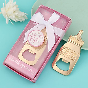 24 pcs Bottle Openers Baby Shower Favors for Guest,Baby Shower Souvenirs/Decorations Supplies , Baby Bottles Openers Baby Shower Party Favor for Girl (Pink, 24)