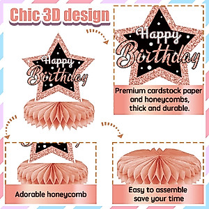 Maoyues 9Pcs 60th Birthday Decorations Honeycomb Centerpieces for Women, Rose Gold Pink Happy 60th Birthday Centerpieces Tables Toppers，Party Supplies，1964 Aged to Perfection Tables Toppers