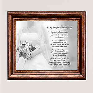 "Daughter-in-Law to Be- What You Mean To Me"- 10 x 8" Wall Art-Ready to Frame. Heartfelt Gift Saying Welcome To Our Family. Perfect Keepsake Wedding Gift for Any In-Law's & Brides-Room to Sign.