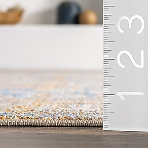 nuLOOM Harriet Vintage Medallion Fringe Area Rug, 3' x 5', Rust