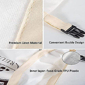 ZOOFOX Set of 2 Bread Bag, Waterproof Reusable Linen Cotton Bread Bags, Fresh-keeping Homemade Bread Container Bag with Double Lining for Large Loaf, Baguette, Food, Gift Giving, 17" x 13"