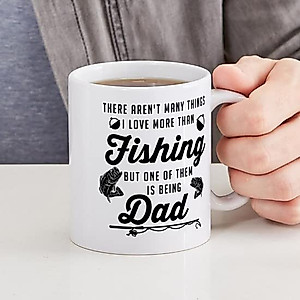CafePress Love Fishing And Being Dad Ceramic Coffee Mug, Tea Cup 11 oz