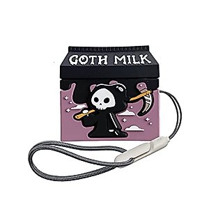 Cartoon Case Design for Apple AirPods Pro (2nd Generation) 2022 Version Adorable Case Soft Silicone Cover Silicone Shockproof Case Anti-Fall Case for Airpod Pro2 Case Goth Milk